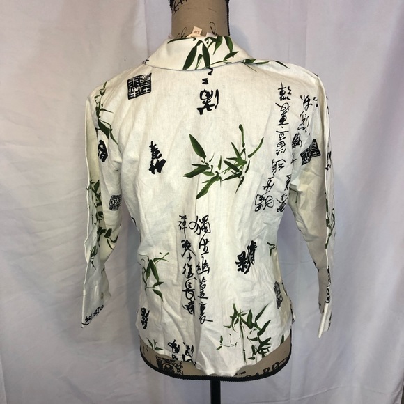 Norm Thompson | Tops | Norm Thompson Sz S Asia Writing Button Front Top ...